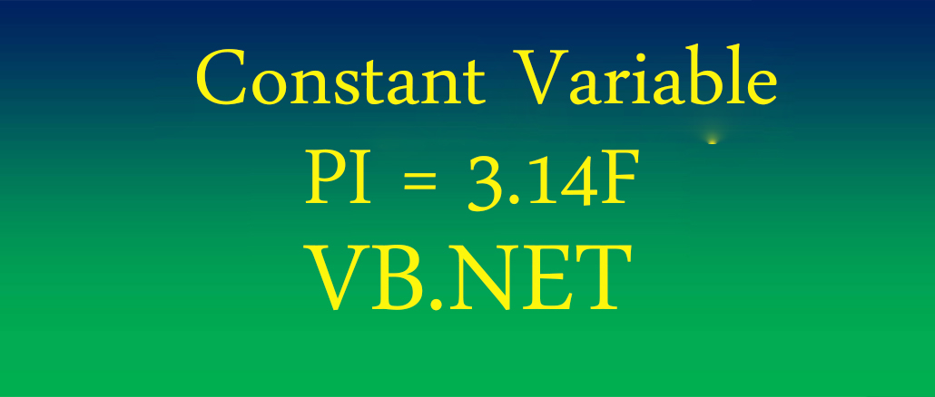 Constant variable ក្នុង VB.NET